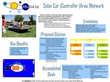 Solar Car Controller Area Network presentation | free to view