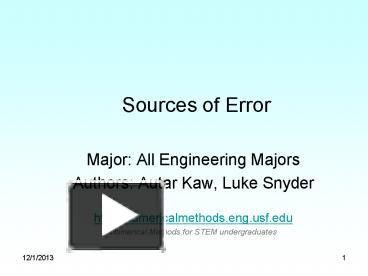 Sources of Error presentation | free to download
