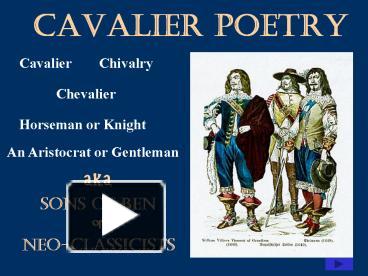 Cavalier Poetry presentation | free to view
