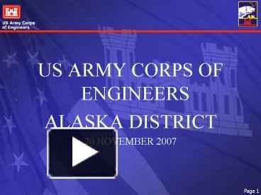 US ARMY CORPS OF ENGINEERS presentation | free to view