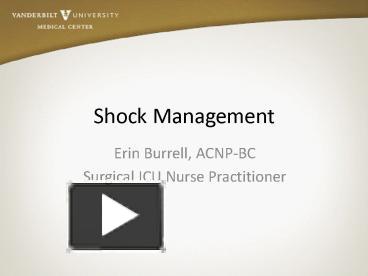 Shock Management presentation | free to view