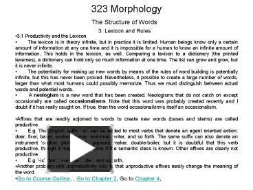 PPT – 323 Morphology PowerPoint presentation | free to download - id ...
