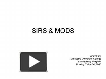 SIRS presentation | free to view