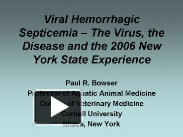 Viral Hemorrhagic Septicemia presentation | free to view
