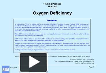 PPT – Training Package TP 01/04 Oxygen Deficiency PowerPoint ...