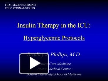 PPT – Insulin Therapy in the ICU: PowerPoint presentation | free to ...