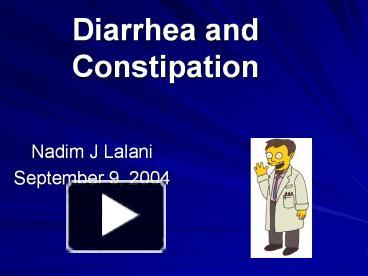 Diarrhea and Constipation presentation | free to download
