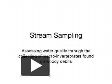 Stream Sampling presentation | free to view