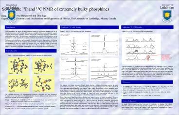 Solid-state 31P and 13C NMR of extremely bulky phosphines presentation ...