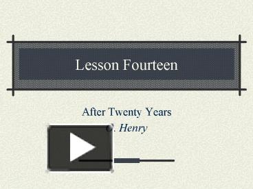 PPT – Lesson Fourteen PowerPoint presentation | free to view - id ...