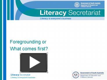 PPT – Literacy Secretariat Literacy is everyone PowerPoint presentation ...