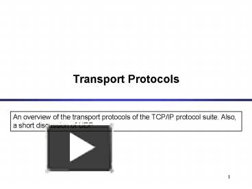 PPT – Transport Protocols PowerPoint presentation | free to download ...