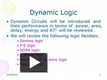 Dynamic Logic presentation | free to download