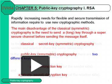 PPT – CHAPTER 5: Public-key cryptography I. RSA PowerPoint presentation ...