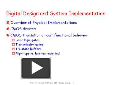 Digital Design and System Implementation presentation | free to download