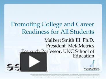 PPT – Promoting College and Career Readiness for All Students ...