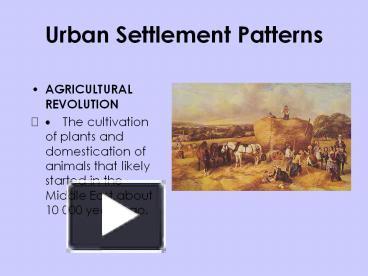 Urban Settlement Patterns presentation | free to download