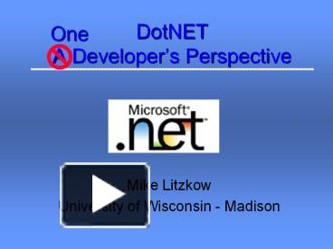DotNET A Developer presentation | free to download