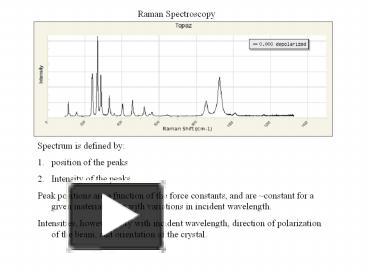 Raman Spectroscopy presentation | free to download