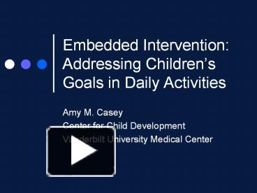 Embedded Intervention: Addressing Children presentation | free to download