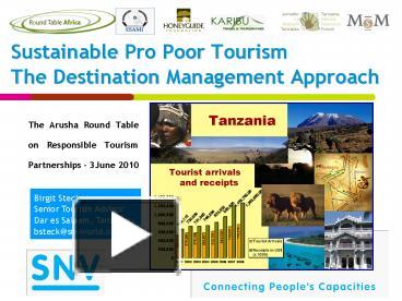 PPT – Sustainable Pro Poor Tourism The Destination Management Approach ...