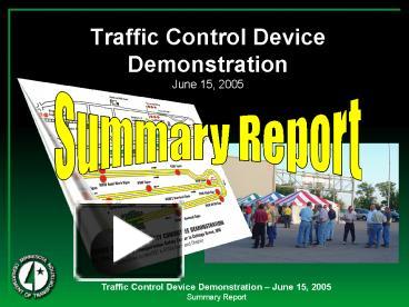 PPT – Traffic Control Device Demonstration PowerPoint presentation ...