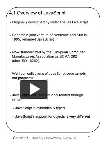 PPT – 4.1 Overview of JavaScript PowerPoint presentation | free to ...