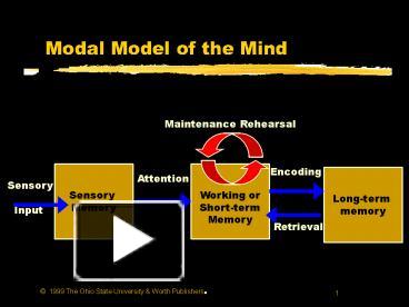 PPT – Modal Model of the Mind PowerPoint presentation | free to view ...