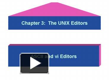 PPT – Chapter 3: The UNIX Editors PowerPoint presentation | free to ...