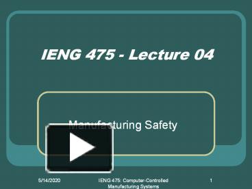 PPT – IENG 475 - Lecture 04 PowerPoint presentation | free to view - id ...
