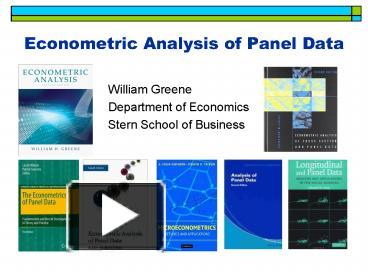 PPT – Econometric Analysis of Panel Data PowerPoint presentation | free ...