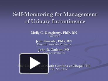PPT – Self-Monitoring for Management of Urinary Incontinence PowerPoint ...