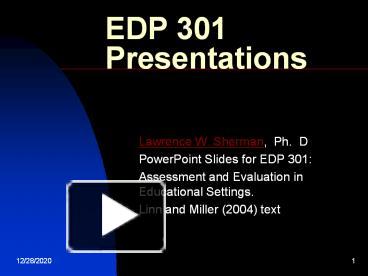 PPT – EDP 301 Presentations PowerPoint presentation | free to download ...
