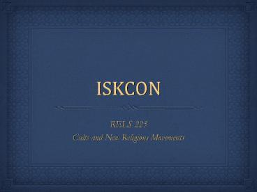 ISKCON presentation | free to view