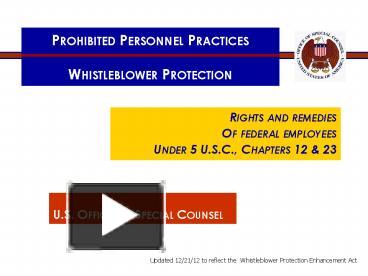 Prohibited Personnel Practices presentation | free to download