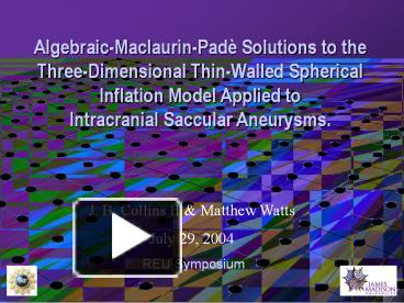 PPT – Algebraic-Maclaurin-Pad PowerPoint presentation | free to ...