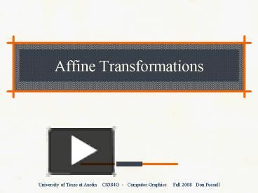 PPT – Affine Transformations PowerPoint presentation | free to view ...