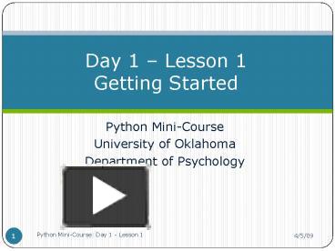 PPT – Python Mini-Course PowerPoint presentation | free to download ...