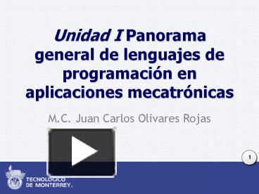 PPT – Unidad I Panorama general de lenguajes de programaci PowerPoint ...