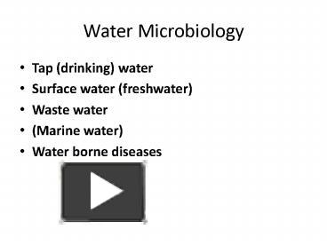 Water Microbiology presentation | free to view