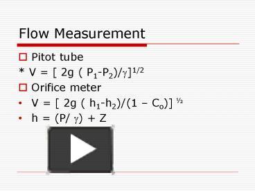 Flow Measurement presentation | free to view