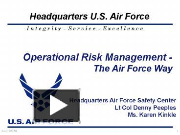 Operational Risk Management - The Air Force Way presentation | free to view