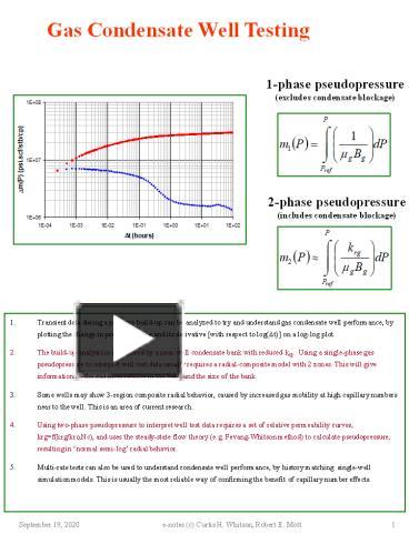 PPT – Gas Condensate Well Testing PowerPoint presentation | free to ...