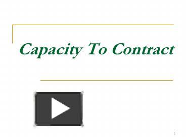 Capacity To Contract presentation | free to download