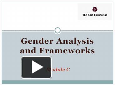 Gender Analysis and Frameworks presentation | free to download