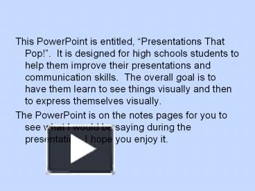This PowerPoint is entitled, presentation | free to download
