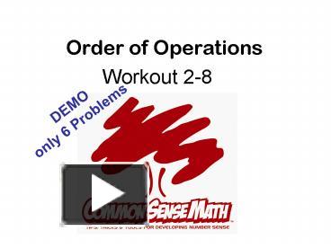 PPT – Order of Operations PowerPoint presentation | free to download ...