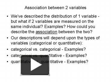 Association between 2 variables presentation | free to download