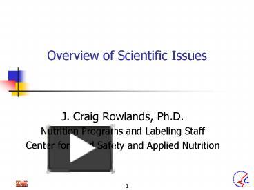 PPT – Overview of Scientific Issues PowerPoint presentation | free to ...
