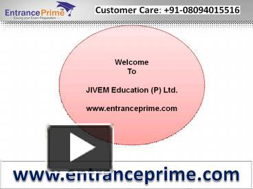 PPT – Why EntrancePrime.com to Get Success in JEE Entrance Test ...